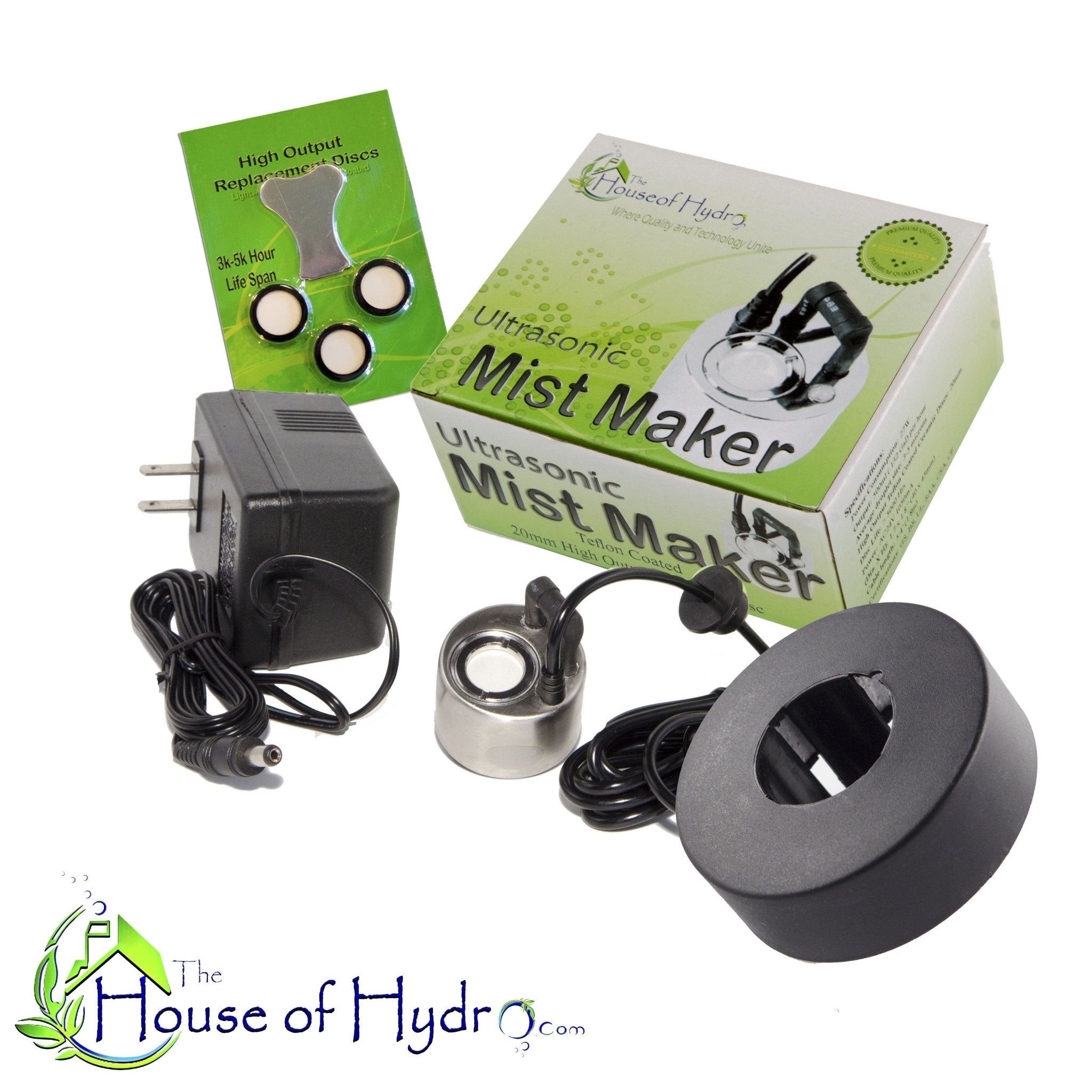1 Disc Ultrasonic Mist Maker Water Fogger Kit – The House of Hydro